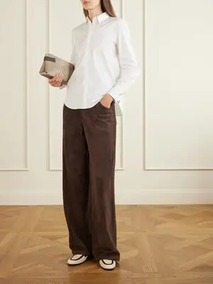 Brunello Cucinelli Embellished Cotton-blend Shirt - White
