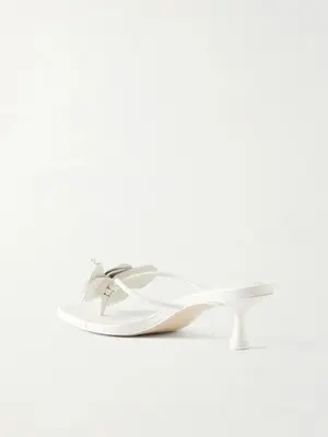 Cult Gaia Addison Embellished Leather Thong Sandals - White