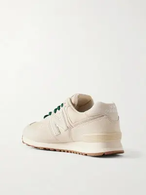 NEW BALANCE 574 Suede And Leather Trimmed Sneakers - Neutrals