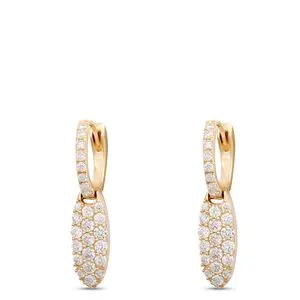 Benbridge Oblong Pave Diamond Earrings In 14k Yellow Gold - Yg