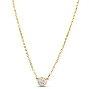 Benbridge Classic Round Diamond Solitaire Necklace In 14k Yellow Gold - Yg