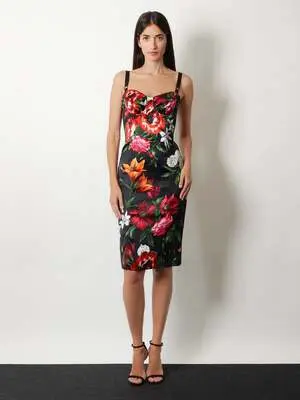 Dolce & Gabbana Floral Print Satin Dress