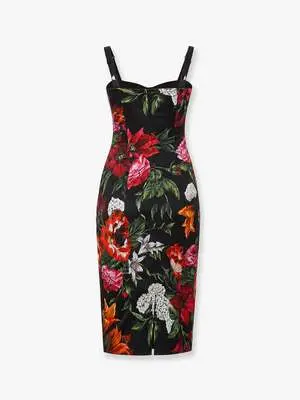 Dolce & Gabbana Floral Print Satin Dress