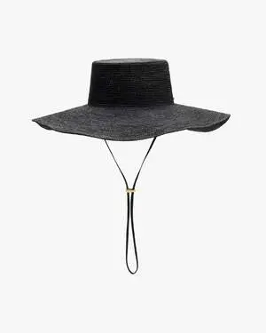 Cuyana Cuyana Handwoven Toquilla Straw Sun Hat Black