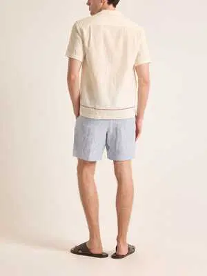 Orlebar Brown White Sand Maitan Embroidered Shirt - Red