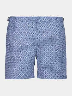 Orlebar Brown Bulldog Swim Shorts With Portico Print - Blue