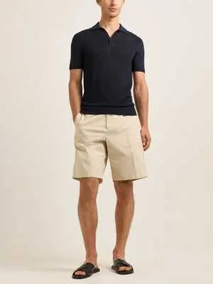 Orlebar Brown Night Iris Burnham Knit Polo Shirt - Blue