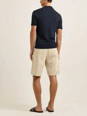 Orlebar Brown Night Iris Burnham Knit Polo Shirt - Blue