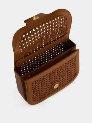 FERRAGAMO Woven Gancini Crossbody Mini Bag - Brown