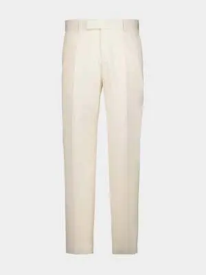 Fendi Wool Gabardine Tailored Trousers - Beige