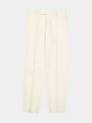 Fendi Wool Gabardine Tailored Trousers - Beige