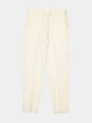 Fendi Wool Gabardine Tailored Trousers - Beige