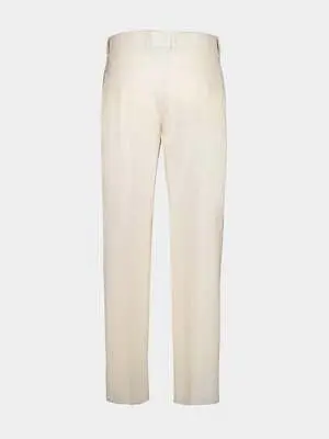 Fendi Wool Gabardine Tailored Trousers - Beige