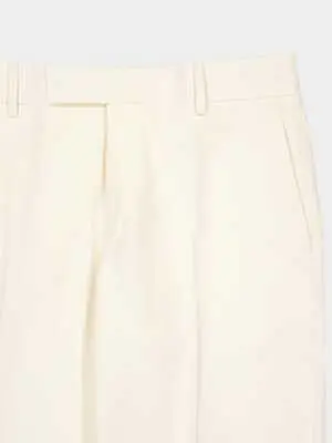 Fendi Wool Gabardine Tailored Trousers - Beige