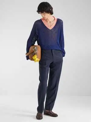 Fendi Dark Wool Tailored Trousers - Blue