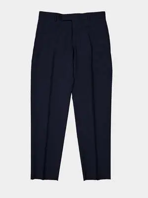 Fendi Dark Wool Tailored Trousers - Blue