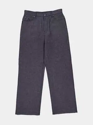 Fendi Dark Wash Wide Leg Jeans - Blue