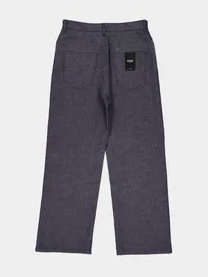 Fendi Dark Wash Wide Leg Jeans - Blue