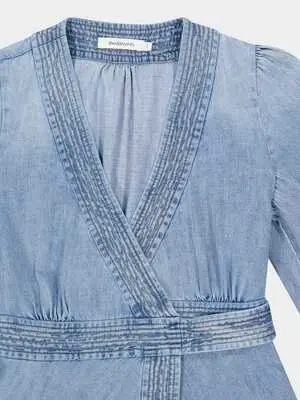 Zimmermann Skylark Indra Denim Midi Dress - Blue
