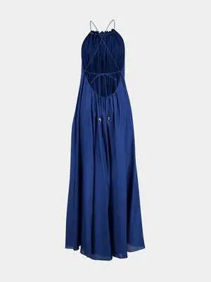 Zimmermann Dark Cobalt Aster Silk Maxi Dress