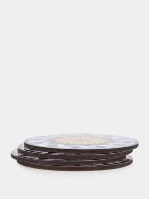 La DoubleJ Lotus Of Life Cork Coasters Set Of 4 - Blue