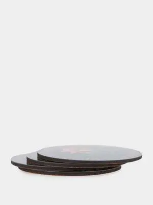 La DoubleJ Flora & Fauna Cork Coaster Set Of 4 - Green
