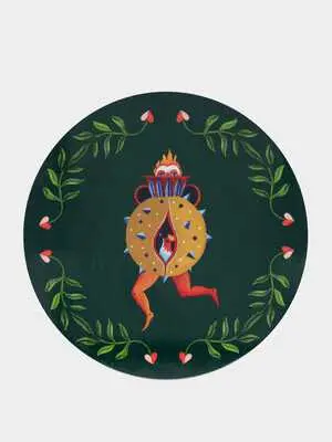 La DoubleJ Flora & Fauna Cork Coaster Set Of 4 - Green