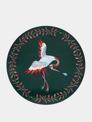 La DoubleJ Flora & Fauna Cork Coaster Set Of 4 - Green