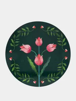 La DoubleJ Flora & Fauna Cork Coaster Set Of 4 - Green