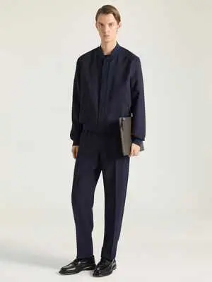 Givenchy Navy Wool Double Stripe Jacket - Blue