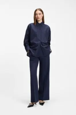 Hugo Striped Cotton Poplin Blouse