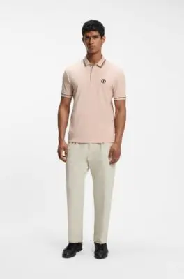 BOSS The Open Active Paddy Polo Shirt In Performance Pique - Light Orange