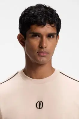BOSS The Open Cotton T-shirt With Golf Graphic - Light Orange