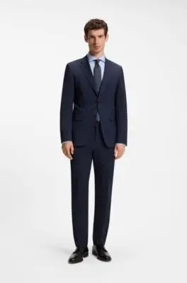 BOSS Slim-fit Shirt Crafted From A Wrinkle-resistant Cotton Blend - Light Blue