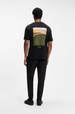 BOSS The Open Cotton T-shirt With Golf Graphic - Black