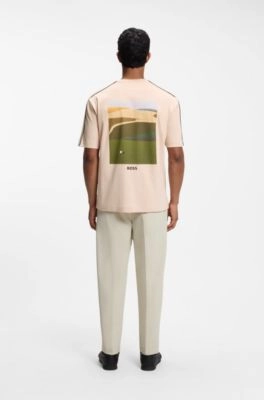 BOSS The Open Cotton T-shirt With Golf Graphic - Light Orange