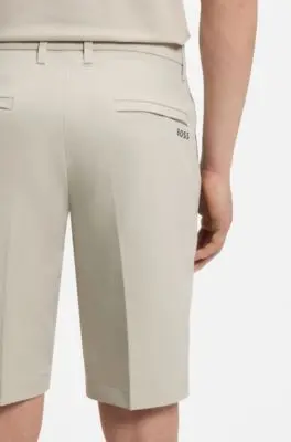 BOSS Slim-fit Water-repellent Stretch Shorts - Light Beige