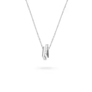 MEULIEN Sterling Double Mini Triangle Necklace With Pave-set Moissanite - Silver