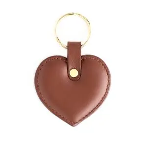 ROYCE NEW YORK Heart Shaped Key Chain Tan