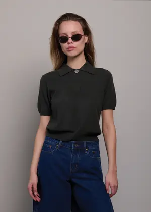 TT STUDIOS Dakota Cashmere Polo Shirt - Dark Olive