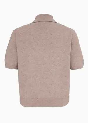 TT STUDIOS Dakota Cashmere Polo Shirt With Short Sleeves - Sand