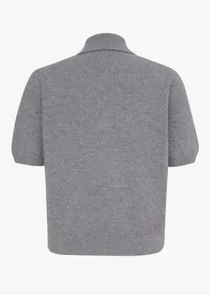 TT STUDIOS Dakota Cashmere Short Sleeve Polo Shirt - Stone