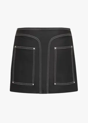 TT STUDIOS Danielle Skirt With Contrast Stitching - Black