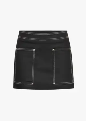 TT STUDIOS Danielle Skirt With Contrast Stitching - Black
