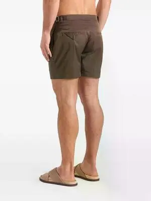 Manière De Voir Adjustable-tab Swim Shorts - Green