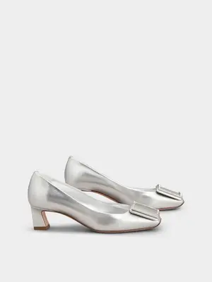 ROGER VIVIER Trompette Pumps In Metallic Nappa Leather