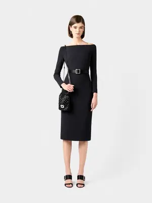 ROGER VIVIER Trompette Satin Mules With Crystal Buckle
