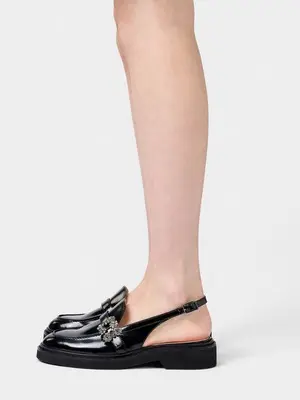 ROGER VIVIER Viv' Rangers Slingback Loafers In Leather