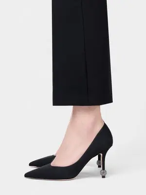 ROGER VIVIER Grosgrain Jewel Heel Pumps