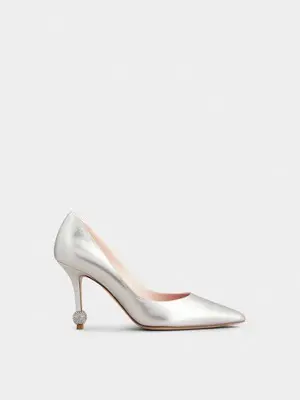 ROGER VIVIER Leather Jewel Heel Pumps